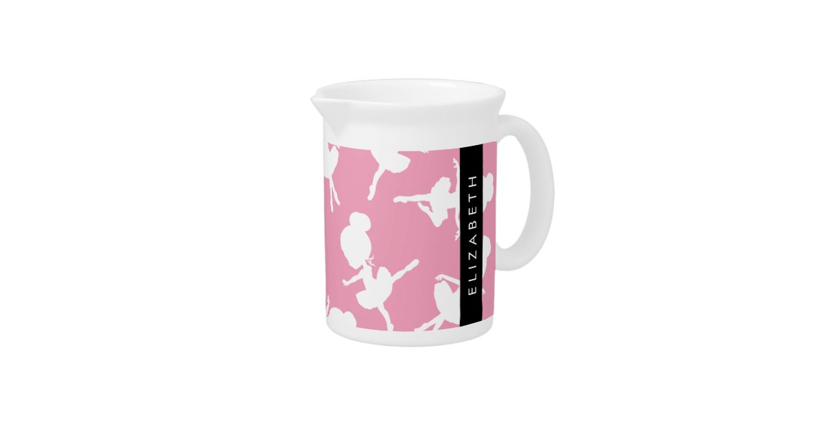 Ballerina Pattern, Ballet Girls, Dance, Your Name Beverage Pitcher | Zazzle
