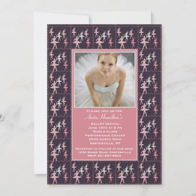 Ballerina Photo Invitation | Zazzle