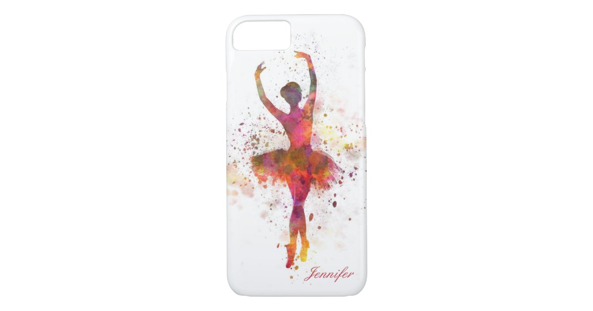 Ballerina Splatter Art Personalized Name | Ballet Case-Mate iPhone Case ...