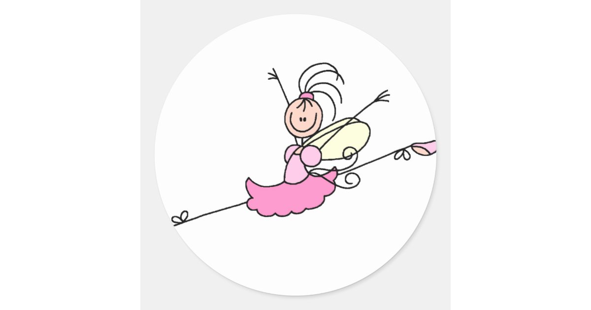 Ballerina Stick Figure Angel Sticker | Zazzle
