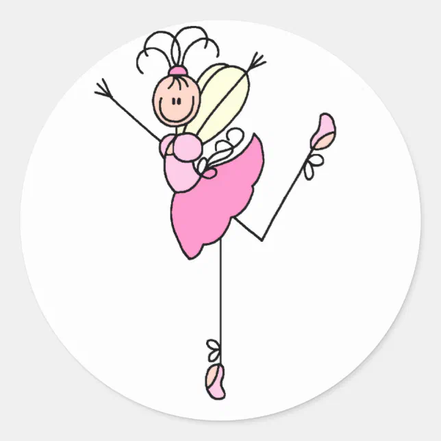 Ballerina Stick Figure Sticker | Zazzle