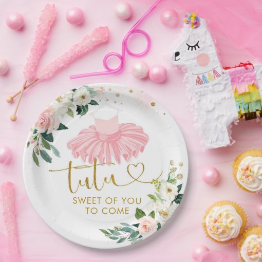 Ballerina Tutu Baby Shower Paper Plate | Zazzle