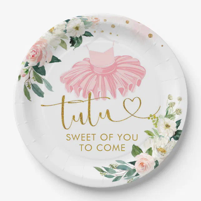 Ballerina Tutu Baby Shower Paper Plate | Zazzle
