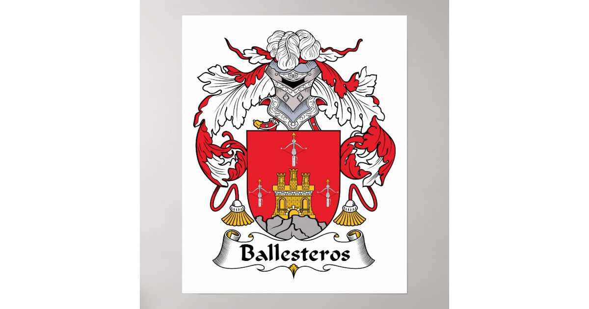 Ballesteros Family Crest Poster | Zazzle