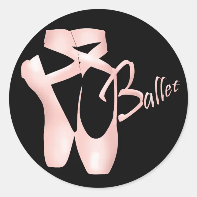 Ballet Ballerina Pink Pointe Shoes Sticker | Zazzle