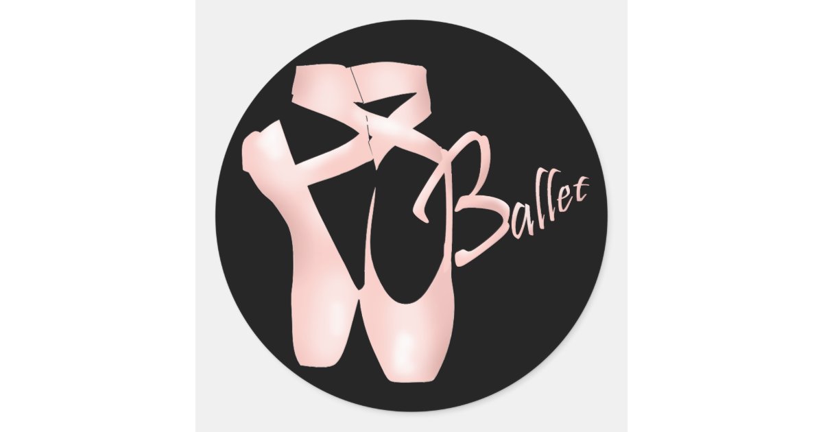 Ballet Ballerina Pink Pointe Shoes Sticker | Zazzle