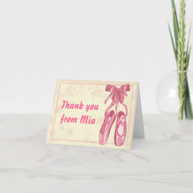 Ballet Ballerina Thank You Note Card | Zazzle