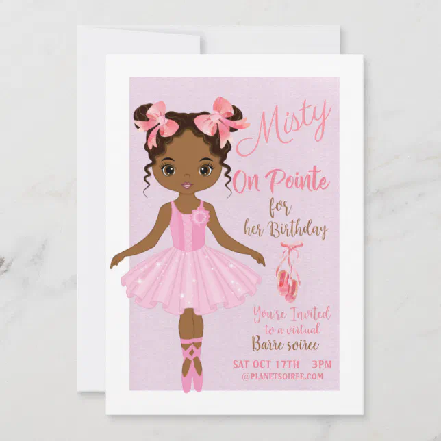 Ballet Birthday Invitation Card | Zazzle