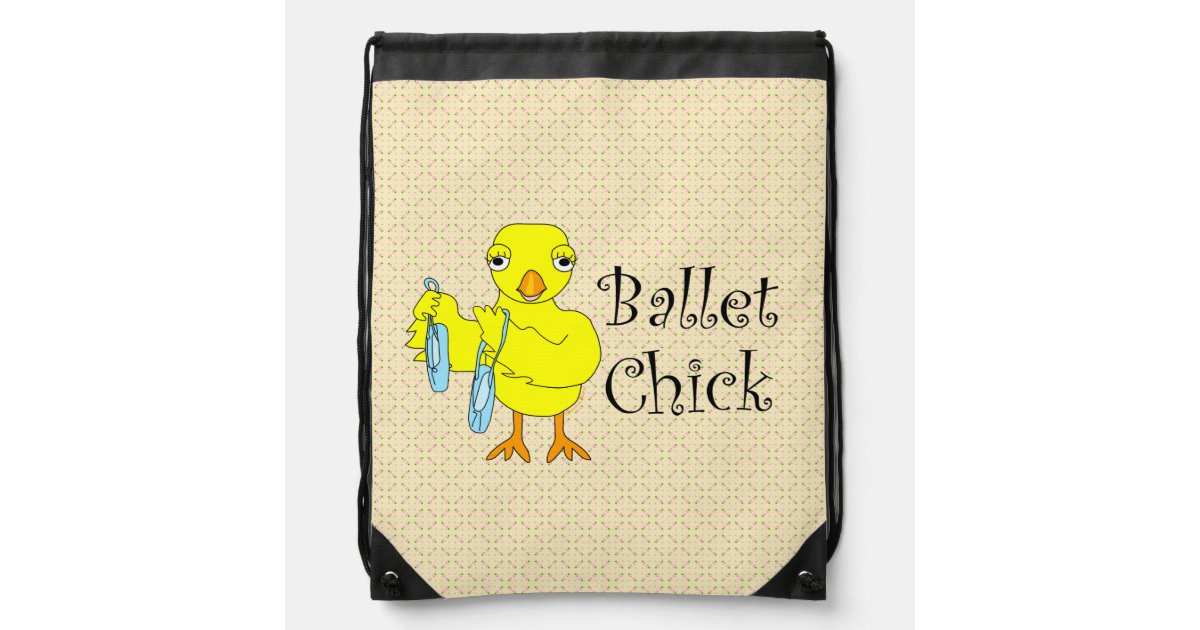 Ballet Chick Text Drawstring Bag | Zazzle