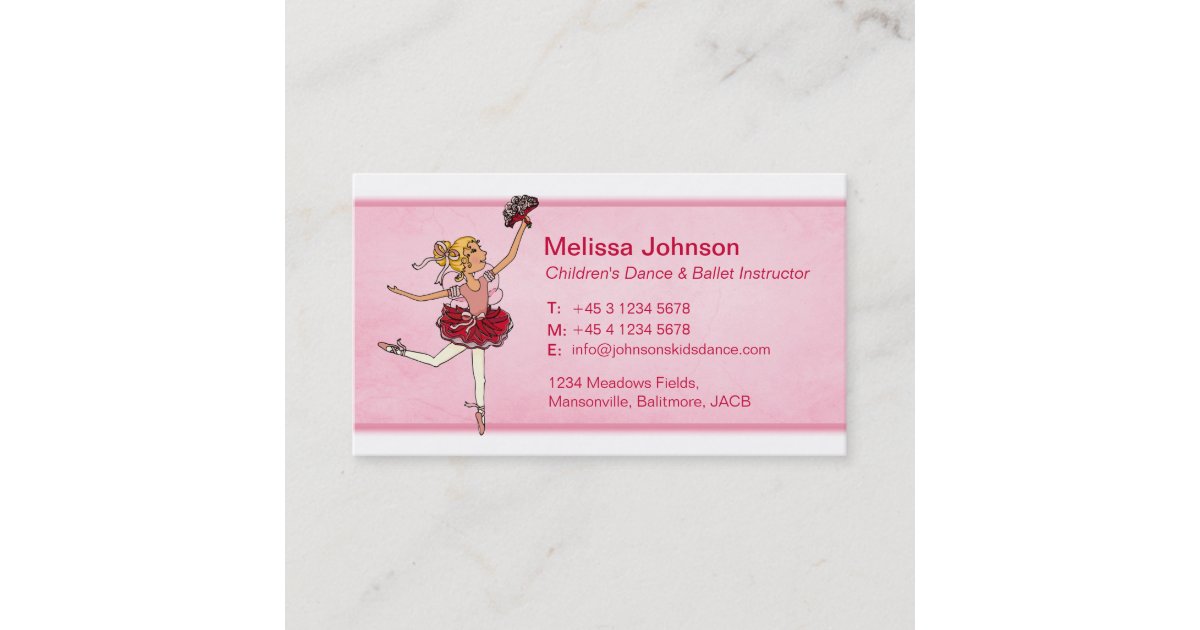 Ballet dance instructor teacher business cards | Zazzle