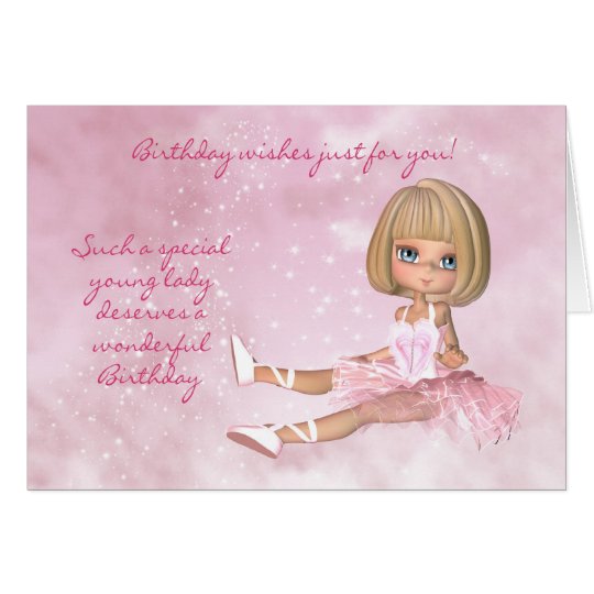 Ballet Dancer Birthday Card Ballerina Birthday