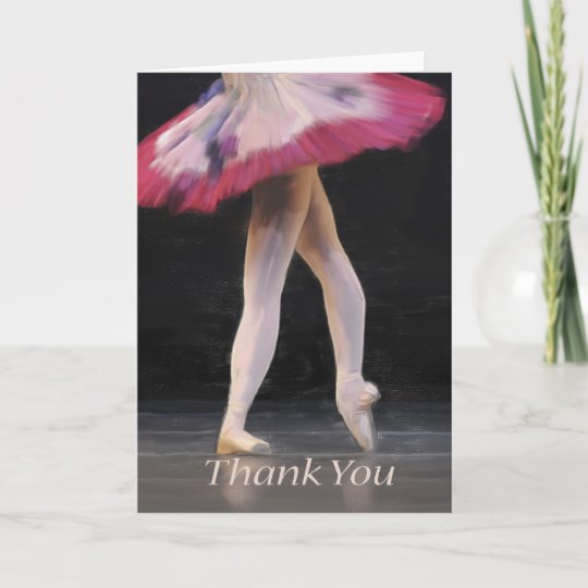 Ballet Dancer Blank Thank Greeting Card | Zazzle.com