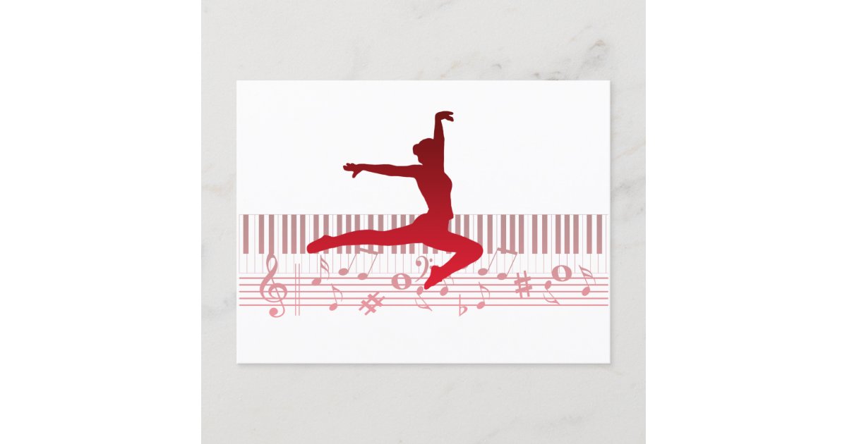 Ballet dancer on a keyboard postcard | Zazzle