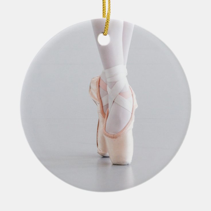 Ballet Dancer Pointe Shoes Pink Slippers Ceramic Ornament | Zazzle
