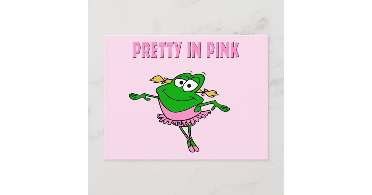 Ballet Frog Pretty in Pink Postcard | Zazzle