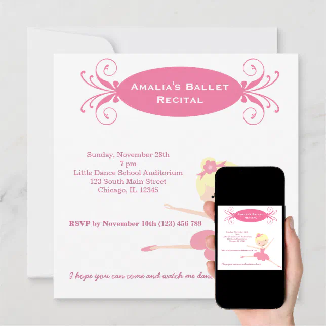 Ballet Recital Invitation | Zazzle