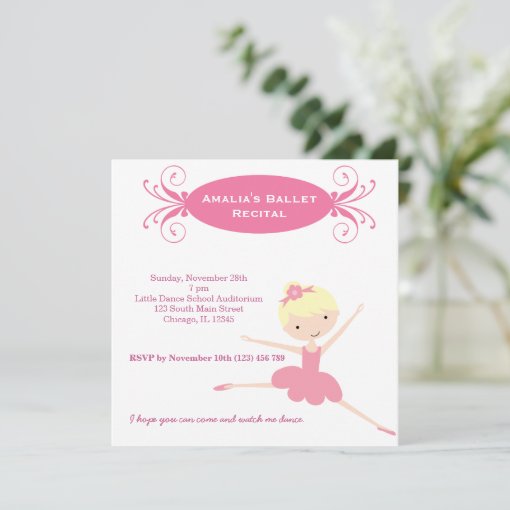 Ballet Recital Invitation | Zazzle