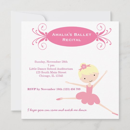 Ballet Recital Invitation | Zazzle