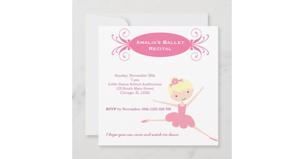 Ballet Recital Invitation | Zazzle