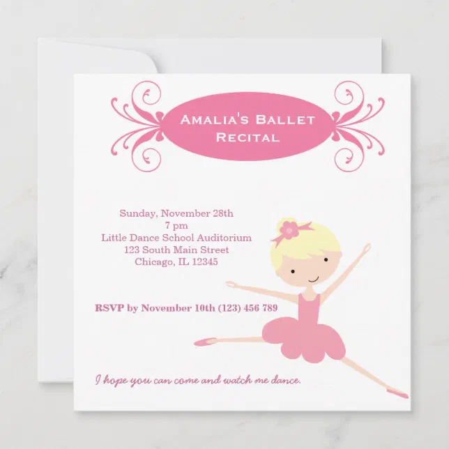Ballet Recital Invitation | Zazzle
