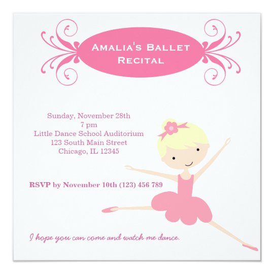 Ballet Recital Invitation | Zazzle.com