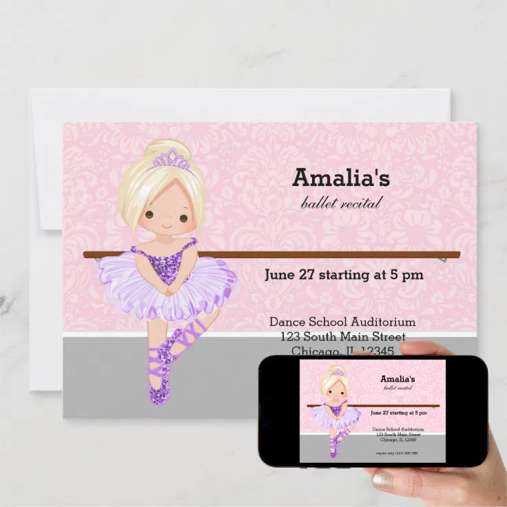 Ballet Recital Invitation | Zazzle