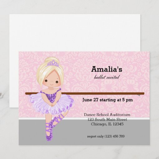 Ballet Recital Invitation | Zazzle