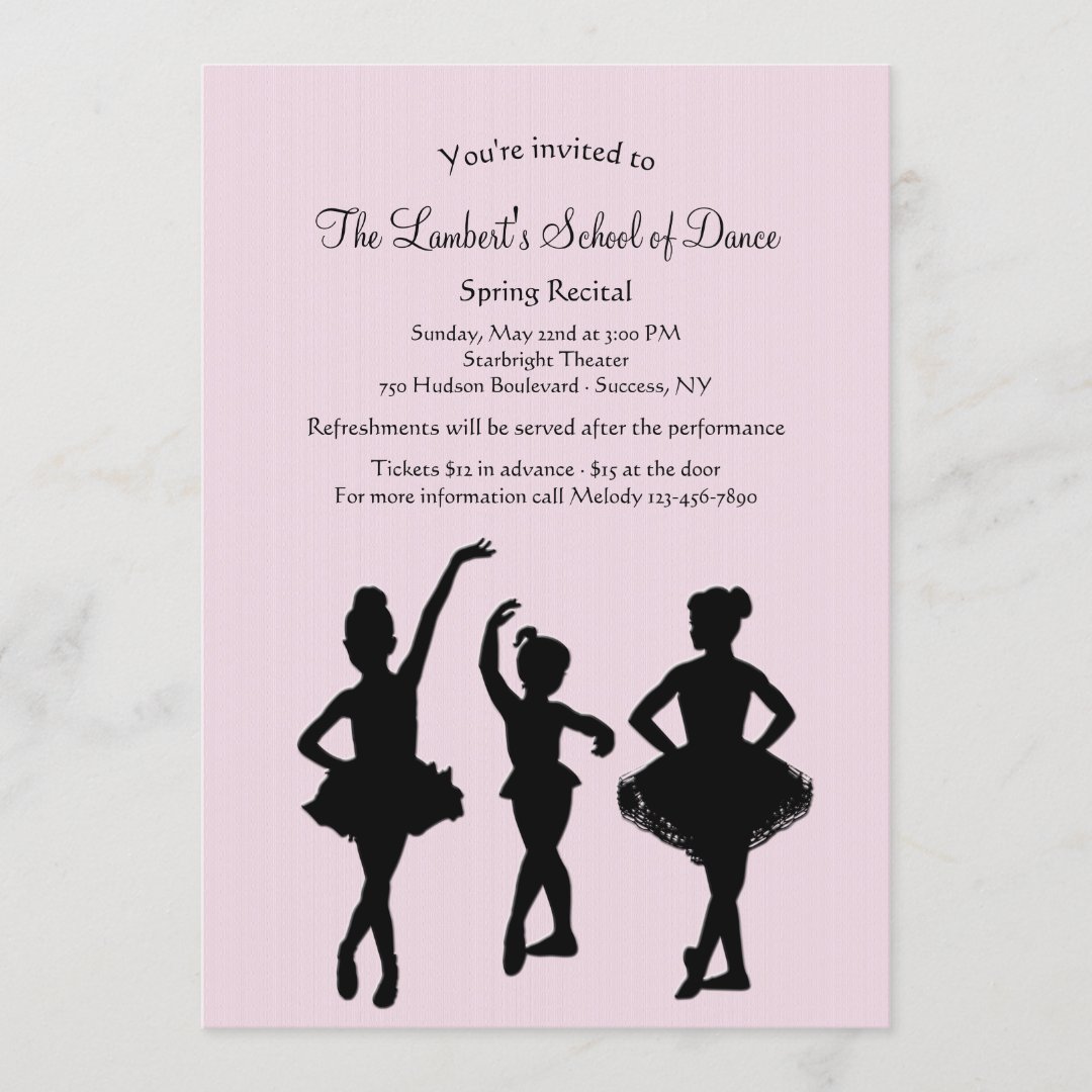 Ballet Recital Invitation | Zazzle
