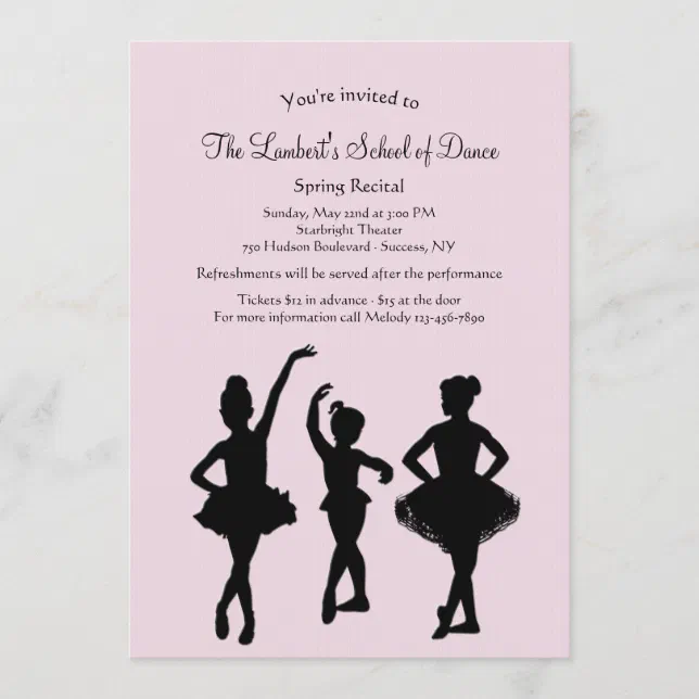 Ballet Recital Invitation | Zazzle