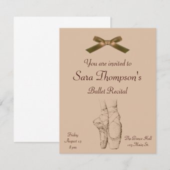 Ballet Recital Invitation | Zazzle