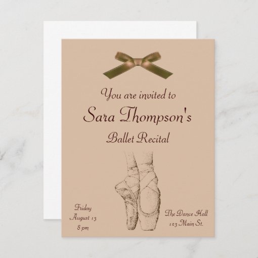 Ballet Recital Invitation | Zazzle
