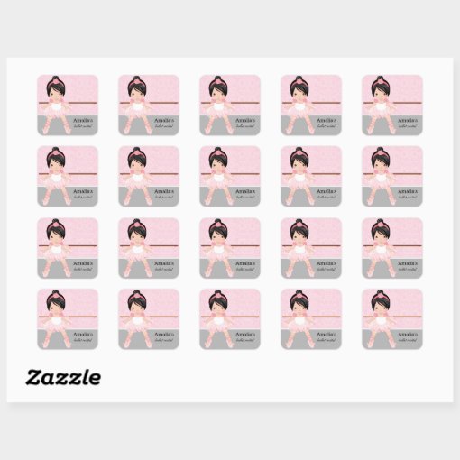 Ballet recital square sticker | Zazzle