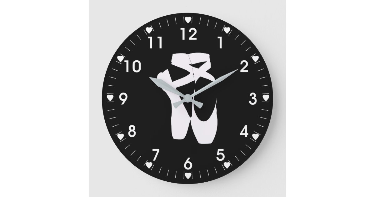 Ballet Slippers Large Clock | Zazzle