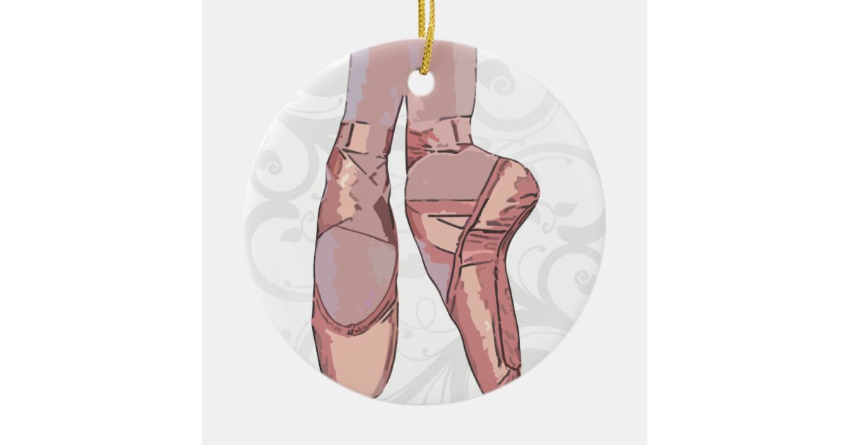 Ballet Slippers Toe Shoes Ceramic Ornament | Zazzle