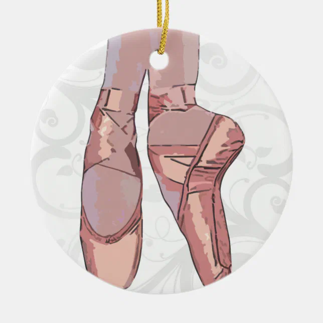 Ballet Slippers Toe Shoes Ceramic Ornament | Zazzle