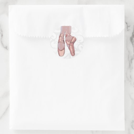 Ballet Slippers Toe Shoes Classic Round Sticker | Zazzle