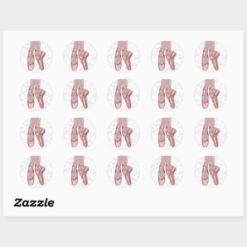 Ballet Slippers Toe Shoes Classic Round Sticker | Zazzle