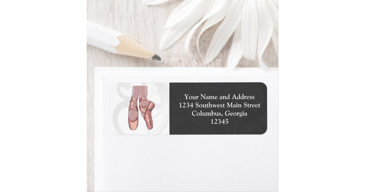 Ballet Slippers Toe Shoes Label | Zazzle