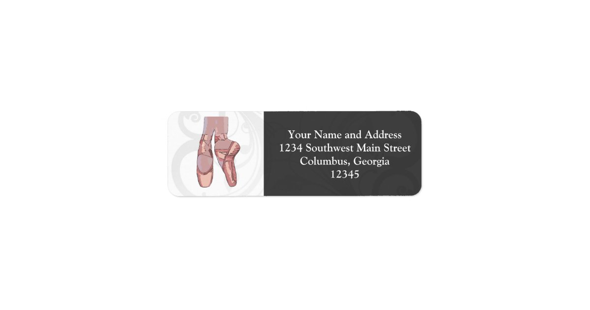 Ballet Slippers Toe Shoes Label | Zazzle