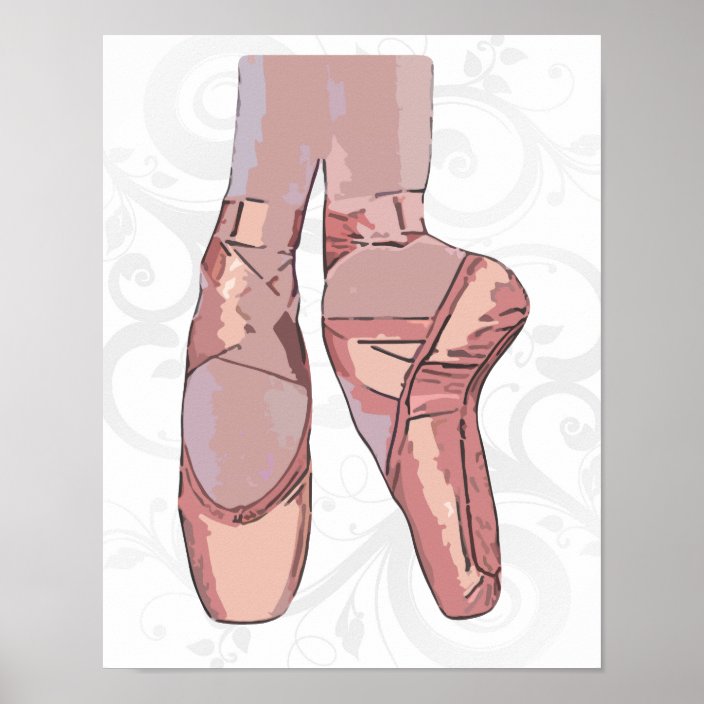 Ballet Slippers Toe Shoes Poster | Zazzle.com