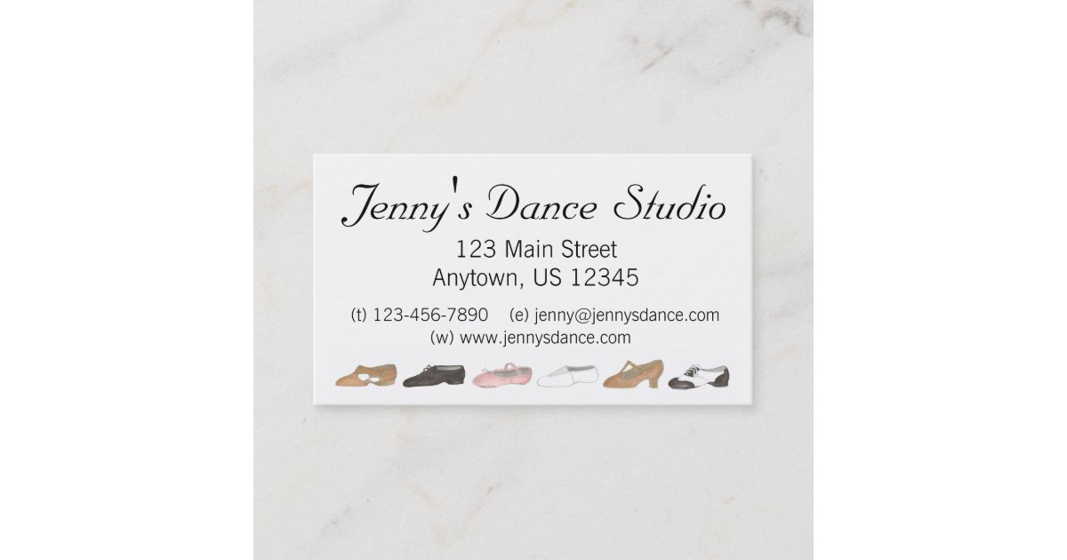Ballet Tap Jazz Lyrical Acro Dance Teacher Studio Business Card | Zazzle