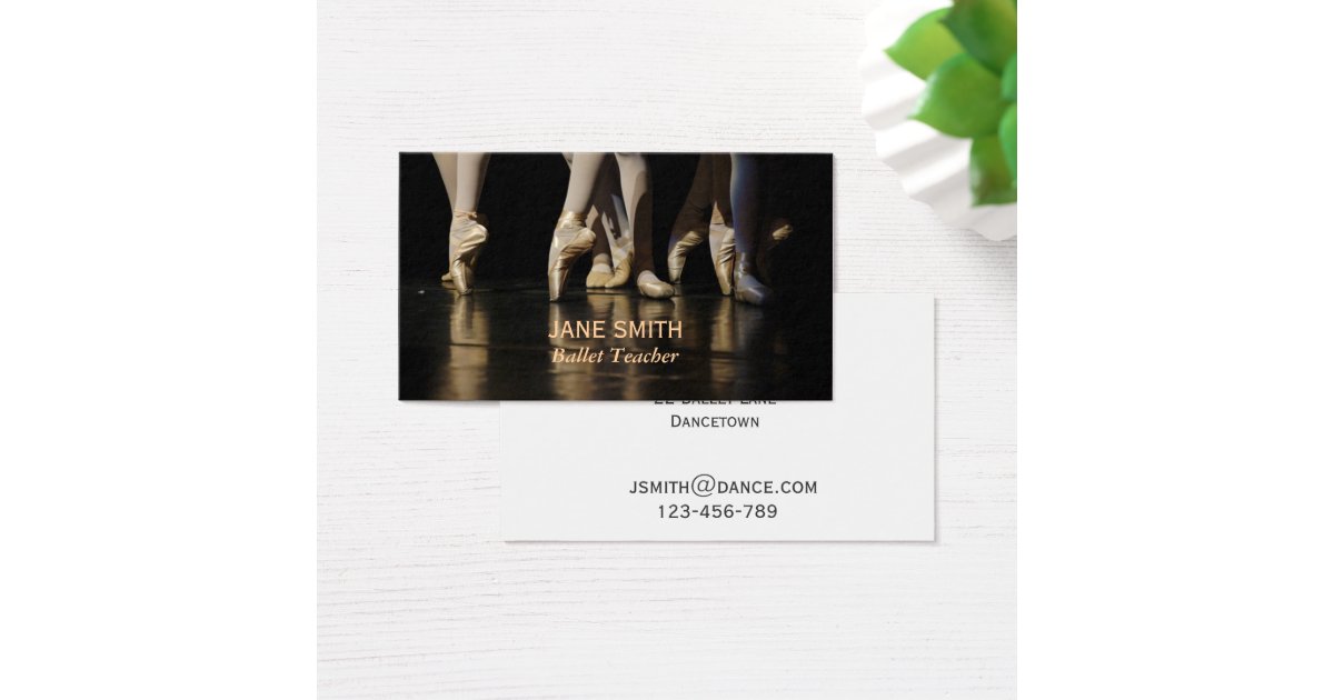 Ballet teacher ballet studios dance studio business card | Zazzle