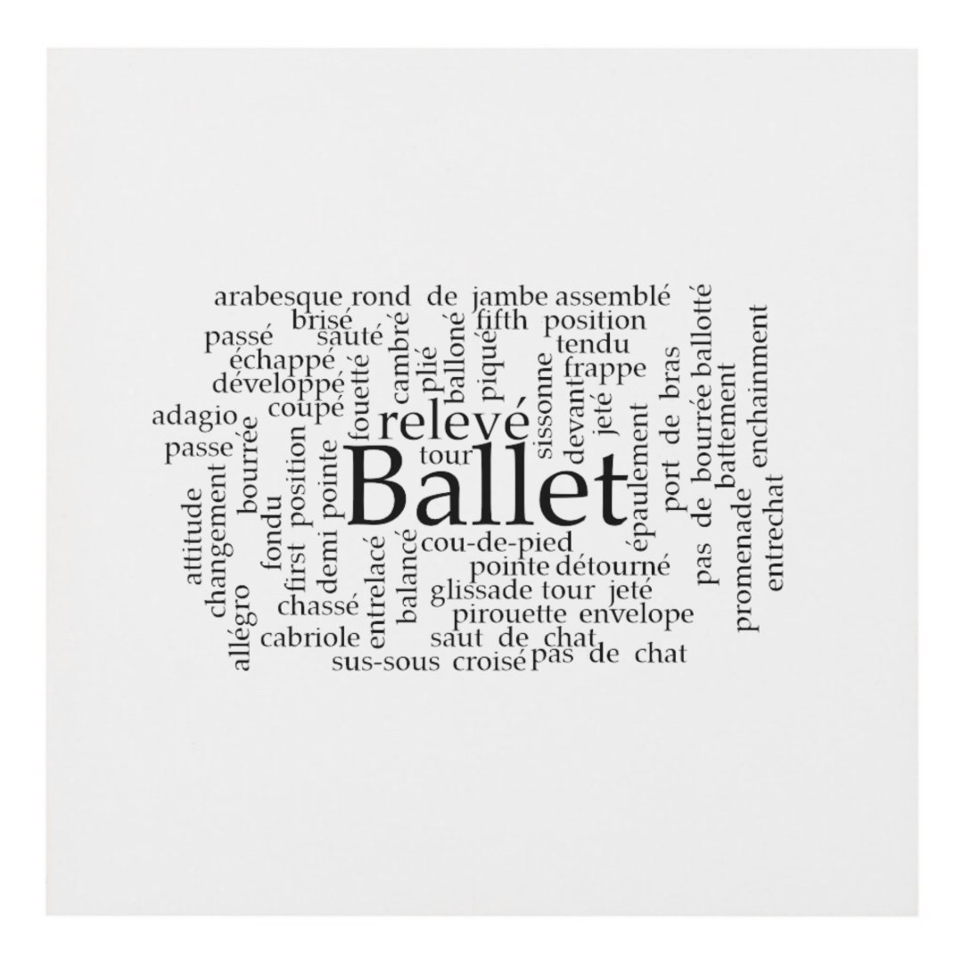Ballet Word Cloud Panel Wall Art | Zazzle