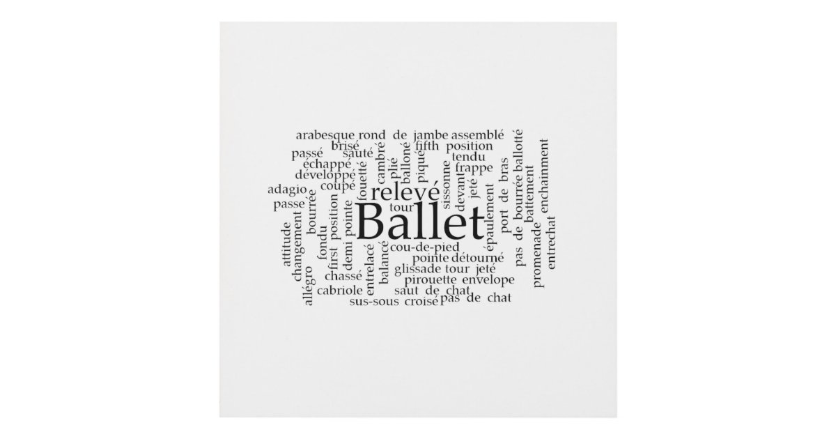 Ballet Word Cloud Panel Wall Art | Zazzle