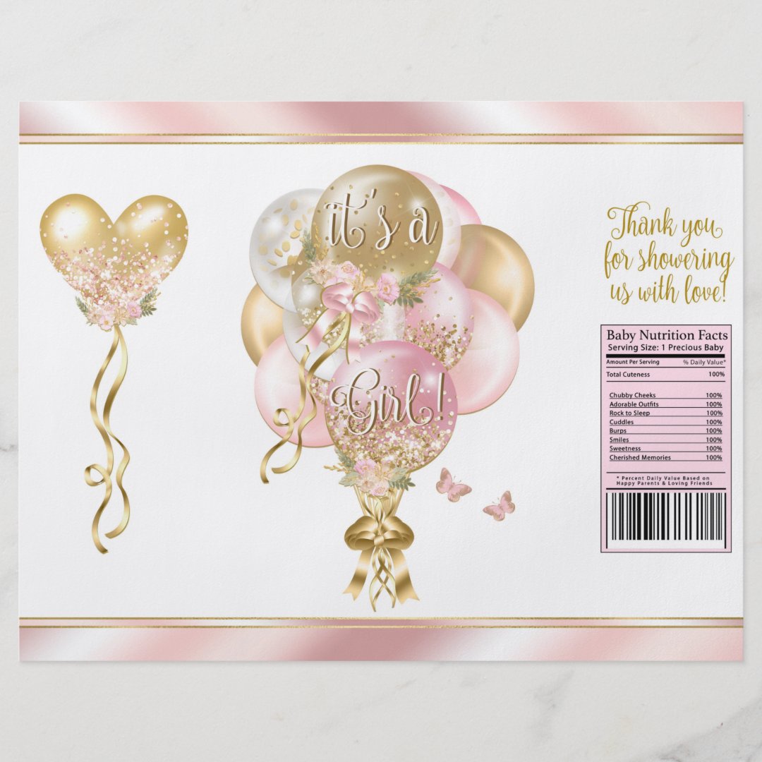 Balloon Baby Shower Chip Bag Wrappers | Zazzle