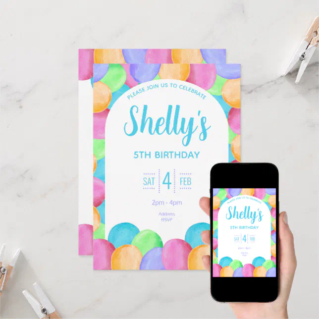 Balloon Birthday Invitation | Zazzle