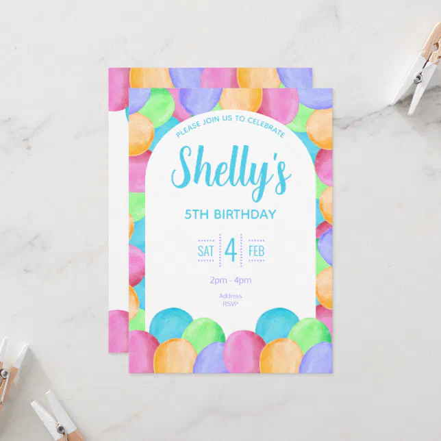 Balloon Birthday Invitation | Zazzle