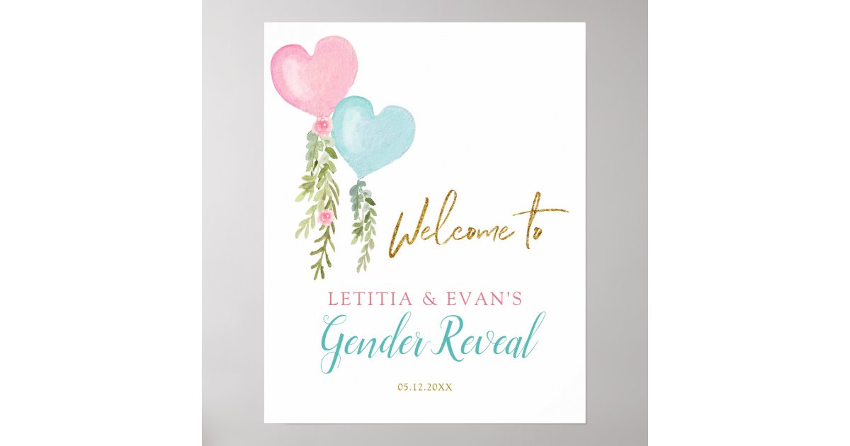 balloon boy or girl Gender Reveal Welcome Sign | Zazzle