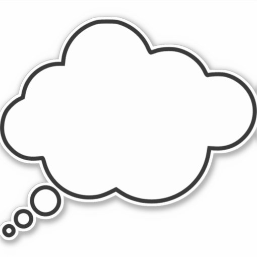 balloon-bubble-speech-thought sticker | Zazzle