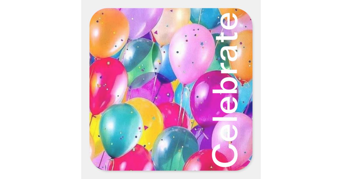 Balloon Celebration Stickers | Zazzle